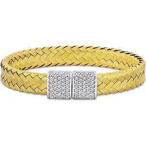 JULIANNA B. Cubic Zirconia Bangle - Yellow-plated