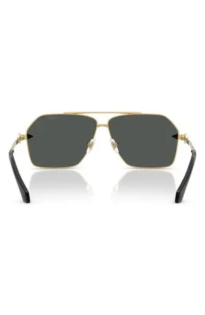 Versace 63mm Pilot Sunglasses - Gold