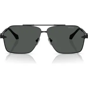 Versace 63mm Pilot Sunglasses - Matte Black