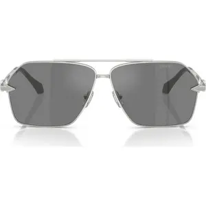 Versace 63mm Pilot Sunglasses - Silver