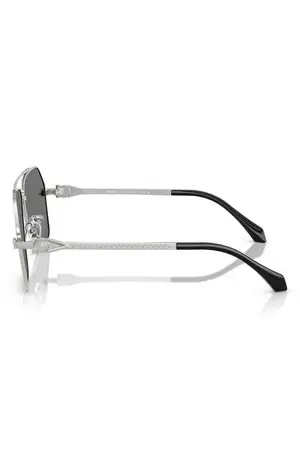 Versace 63mm Pilot Sunglasses - Silver