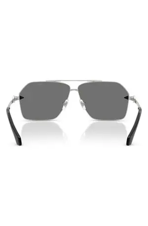 Versace 63mm Pilot Sunglasses - Silver