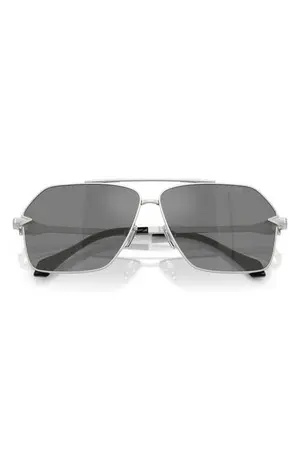 Versace 63mm Pilot Sunglasses - Silver