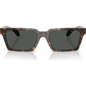 Versace Versace 55mm Rectangular Sunglasses Havana