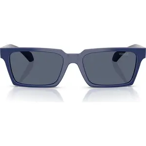 Versace Versace 55mm Rectangular Sunglasses Solid Blue