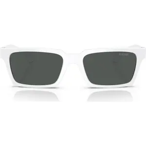 Versace 55mm Rectangular Sunglasses - White