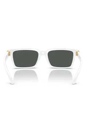Versace 55mm Rectangular Sunglasses - White