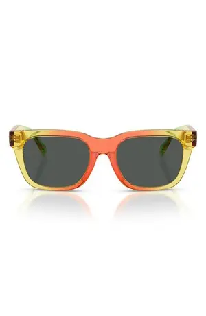 Versace 47mm Square Sunglasses Yellow/orange/dark Grey
