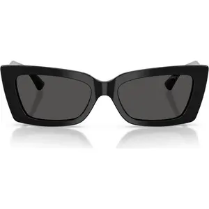 JIMMY CHOO 54mm Cat Eye Sunglasses - Black / Dark Grey
