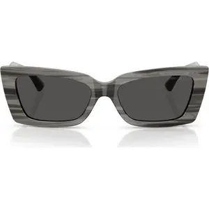 JIMMY CHOO 54mm Cat Eye Sunglasses - Striped Black / Dark Grey