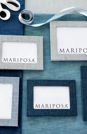 MARIPOSA Grasscloth Textured 4" X 6" Picture Frame - Blue