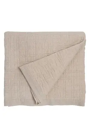 POM POM AT HOME Owen Quilted Linen Coverlet - Flax