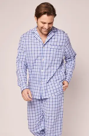 PETITE PLUME Gingham Pajama Set - Blue