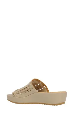 L'AMOUR DES PIEDS Cyra Platform Wedge Slide Sandal - Platino