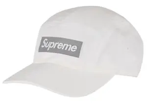 Supreme Reflective Jacquard Logo Camp Cap - White