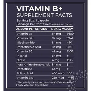 BODY BIO B Vitamins High Dose 90 Capsules
