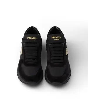 Prada Prax 2.0 Re-nylon And Suede Sneakers - Black