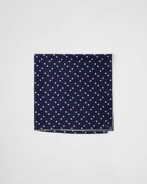 Prada Printed Silk Twill Scarf 90x90 - Blue/white