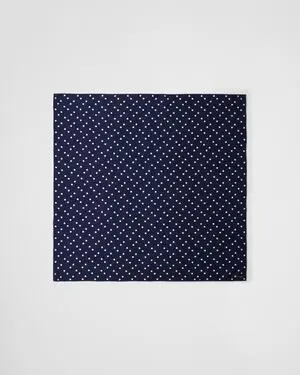 Prada Printed Silk Twill Scarf 90x90 - Blue/white