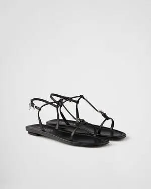 Prada Flat Leather Sandals