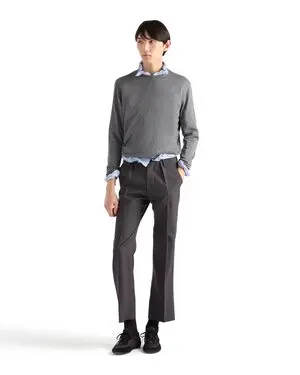 Prada Cashmere And Silk Crew-neck Sweater - Grey