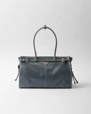 Prada Bonnie Large Leather Handbag - Blue