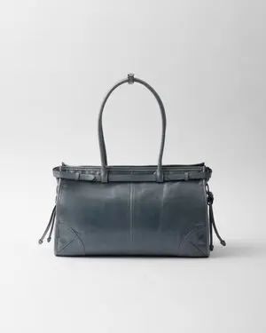 Prada Bonnie Large Leather Handbag - Blue