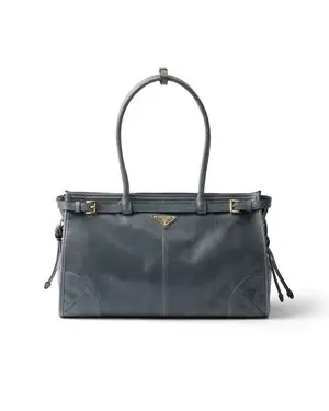 Prada Bonnie Large Leather Handbag - Blue