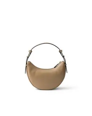 Prada Arqué Small Leather Shoulder Bag - Neutral