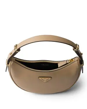 Prada Arqué Small Leather Shoulder Bag - Neutral