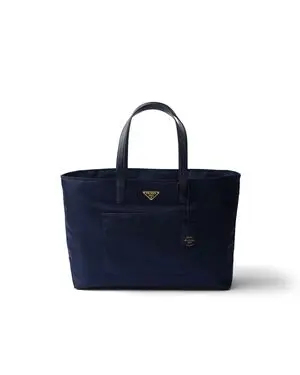 Prada Prada Re-Edition 1978 Re-Nylon And Saffiano Leather Large Tote Bag Blue