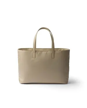 Prada Re-edition 1978 Large Re-nylon And Saffiano Leather Tote Bag - Neutral