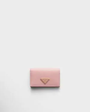 Prada Saffiano Leather Card Holder - Peach