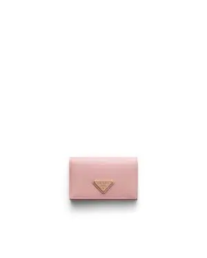 Prada Saffiano Leather Card Holder - Pink