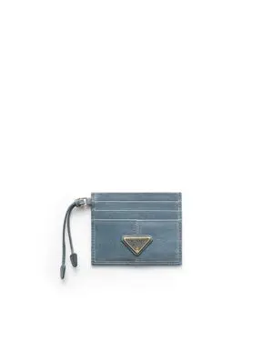Prada Leather Card Holder - Blue