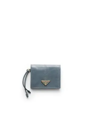 Prada Small Leather Wallet Blue