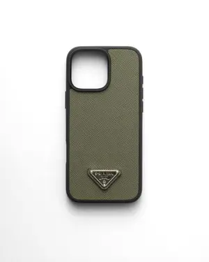 Prada Saffiano Leather Case For Iphone 16 Pro Max - Green