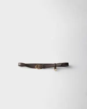 Prada Leather Belt - Ebony