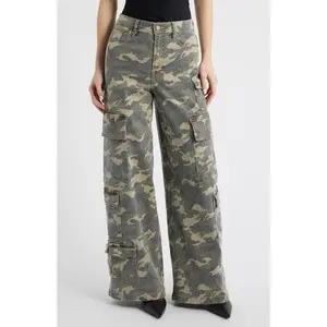 HIDDEN JEANS Camo Wide Leg Cargo Pants