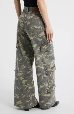 HIDDEN JEANS Camo Wide Leg Cargo Pants