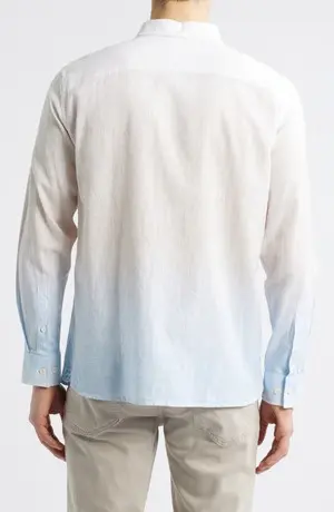 Johnston & Murphy Ombré Linen & Cotton Button-up Shirt