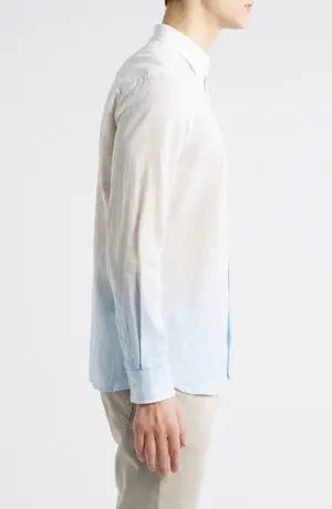 Johnston & Murphy Ombré Linen & Cotton Button-up Shirt