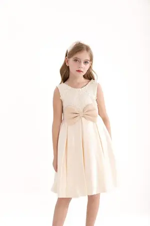 TULLEEN Hampton Embroidered Dress - Champagne
