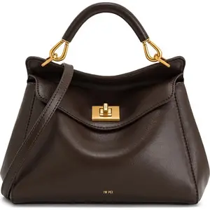 Jw Pei Lucia Faux Leather Top Handle Bag - Dark Brown
