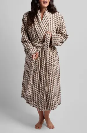 PARACHUTE Mosaic Organic Cotton Robe - Ash And Toast