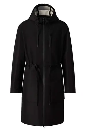 Mackage Broden-z Long Hooded Raincoat - Black-trench