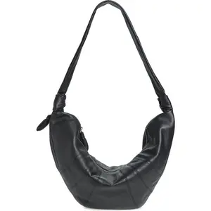 LEMAIRE Large Croissant Leather Shoulder Bag - Black