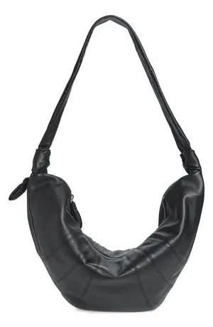 LEMAIRE Large Croissant Leather Shoulder Bag - Black
