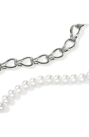 John Hardy Surf Necklace With Pearl - Silver
