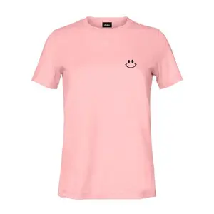 DALIX Smile Face Jersey T-shirt - Pink